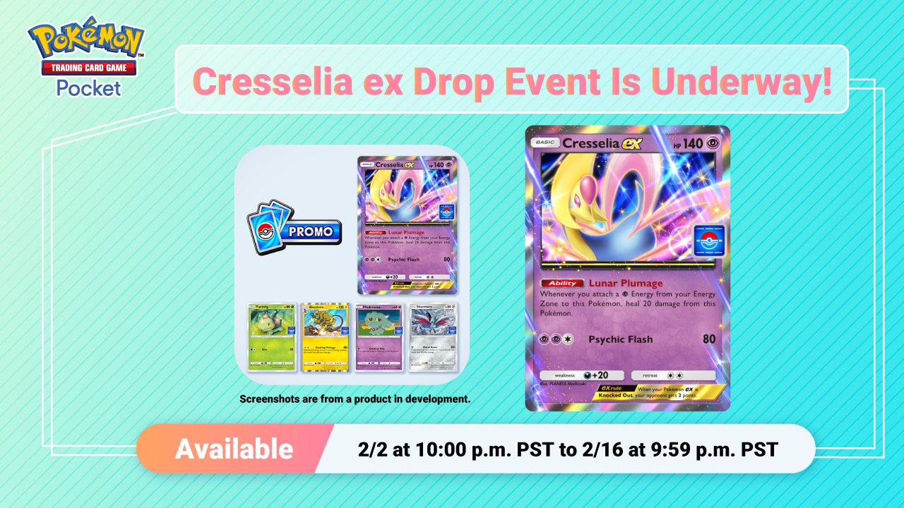 Pokémon TCG Pocket: Cresselia ex Drop Event Guide - PTCGmeta.com